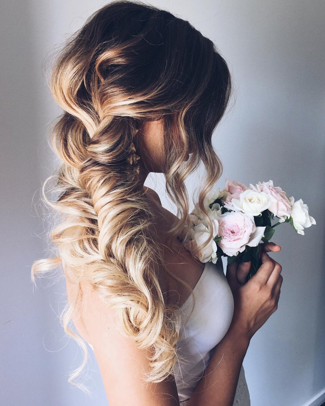 Fishtail Side Braid Wedding