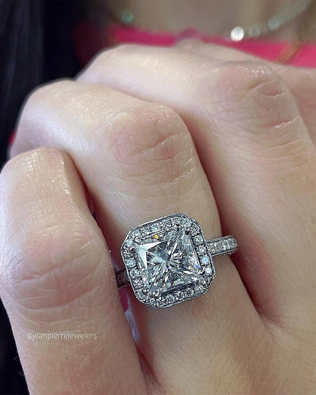 Princess Cut Diamond Ring On Finger