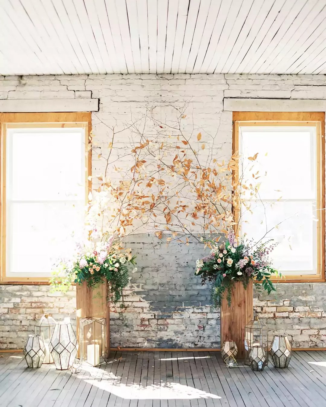 Fall Indoor Wedding Ceremony Decoration Ideas