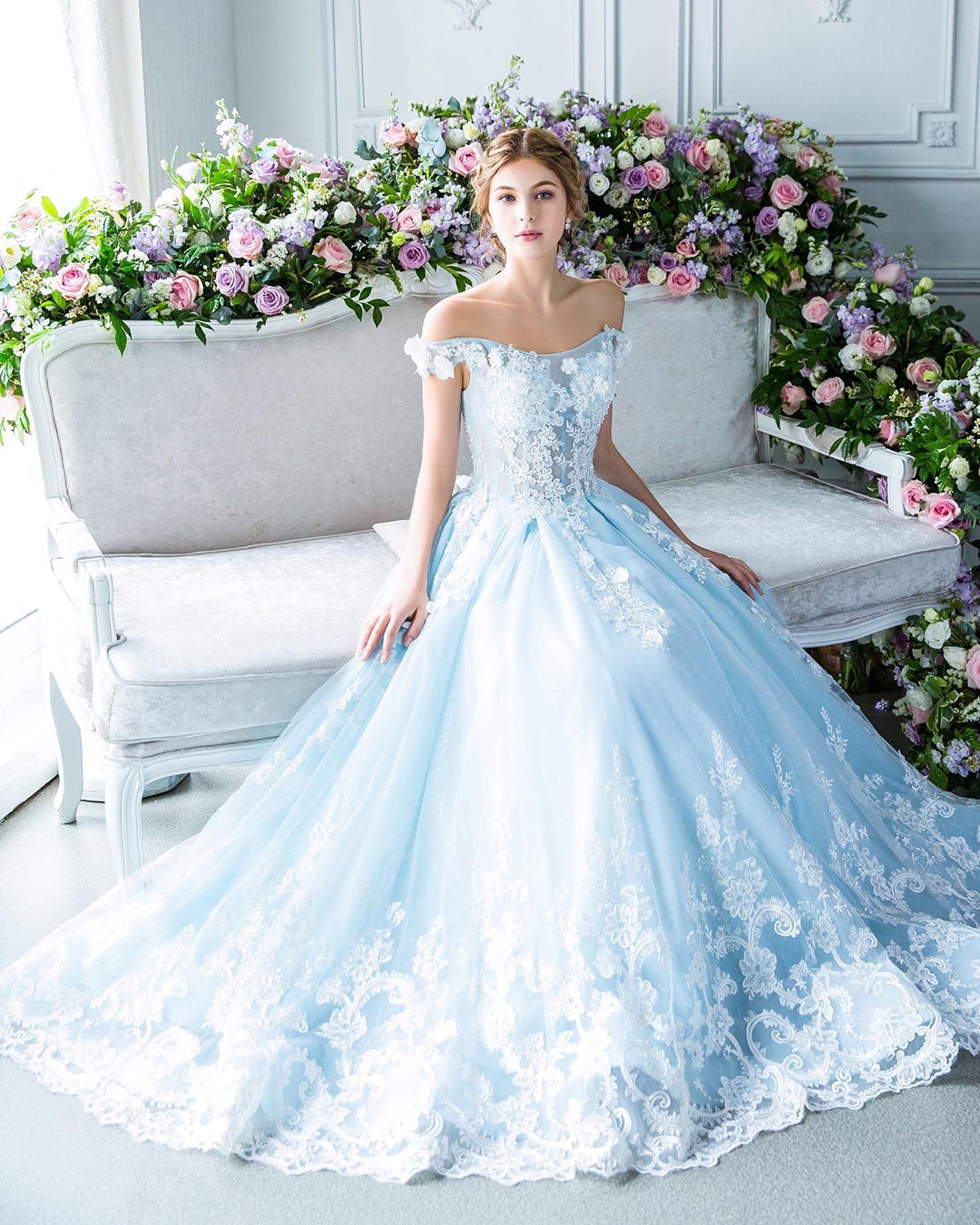 Blue Colour Wedding Frocks