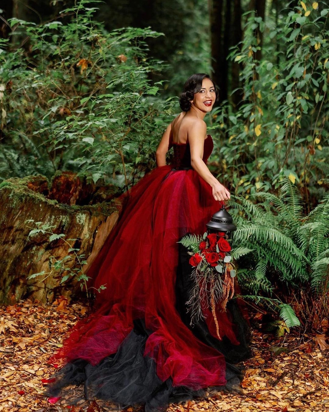 Black And Red Ball Gown Dresses