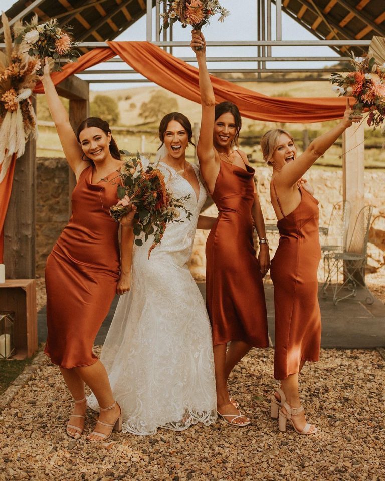 Rust Bridesmaid Dress Ideas— 16 Trendy Gowns + FAQs