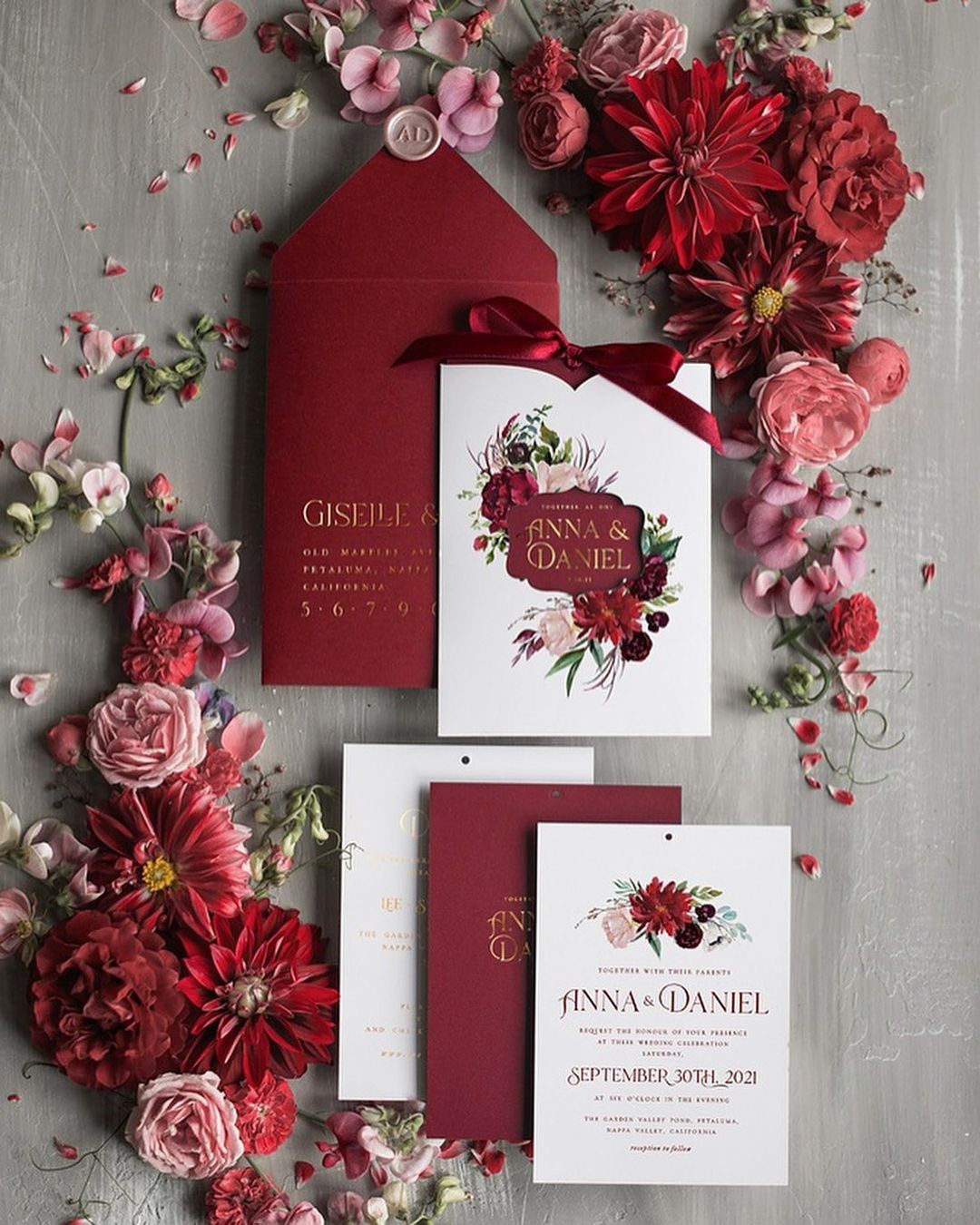 Red And Black Wedding Invitations