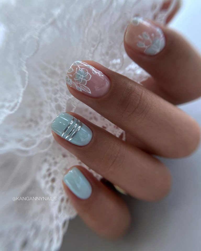 Blue Wedding Nails Designs Ideas 2023 For Your Inspiration